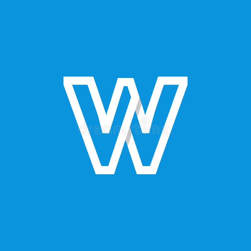 Vector Logo Letter W White stock vector. Illustration of geometric ...