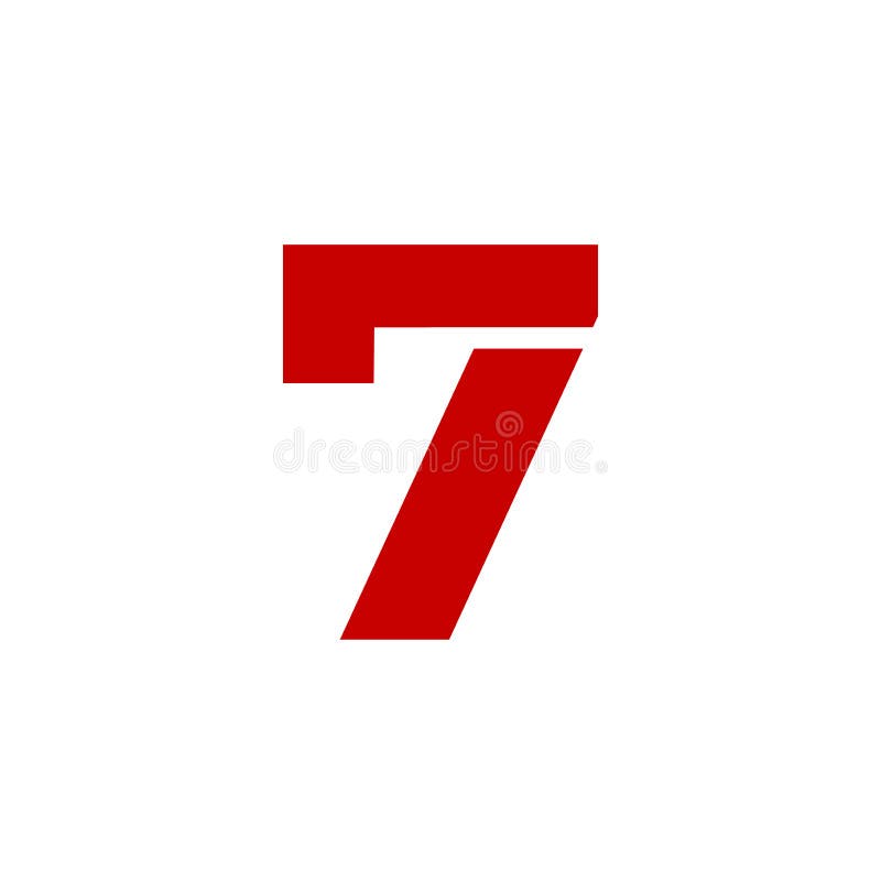 Vector Logo Number 7 Red stock vector. Illustration of clean - 125017476