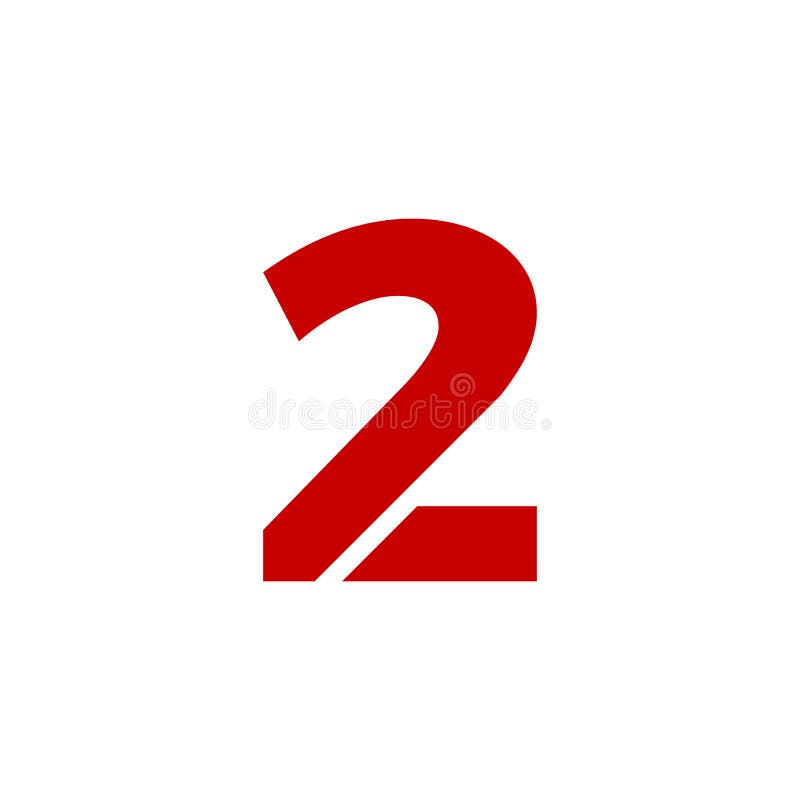 Vector Logo Number 2 Red stock vector. Illustration of symbol - 125017512