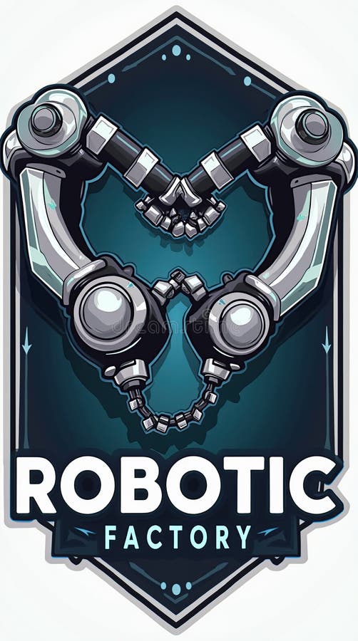 Modern Vector Logo with Robotic Arms Showcasing Innovation Stock ...