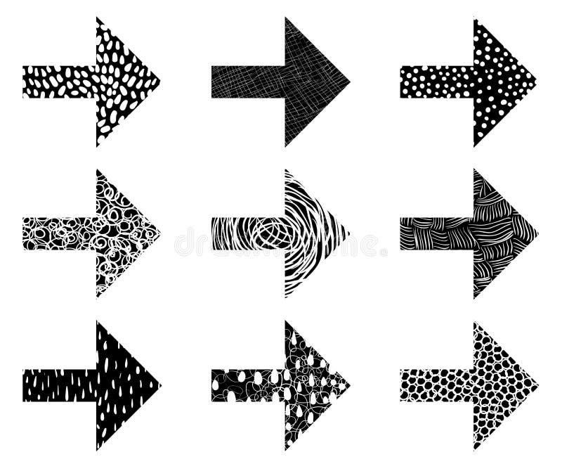 Modern Vector Set with Arrow Icons with Texture Stock Vector ...