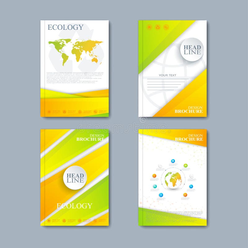 Modern Vector Set of Brochures in the Ecology Stock Vector ...