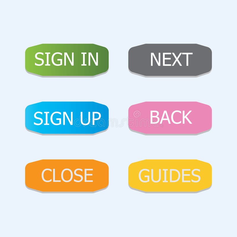 Modern Set of Trendy Flat Buttons. Icons for Web Design and Interface ...
