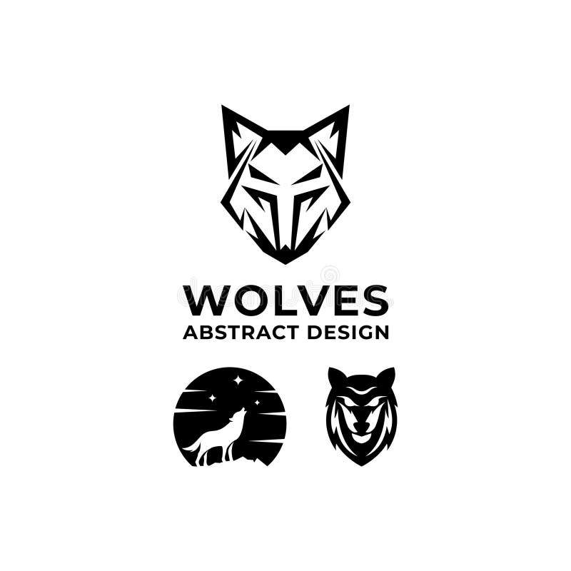 Wolf Simple, Vintage Logo Line Art Concept Black and White Color, Hand ...