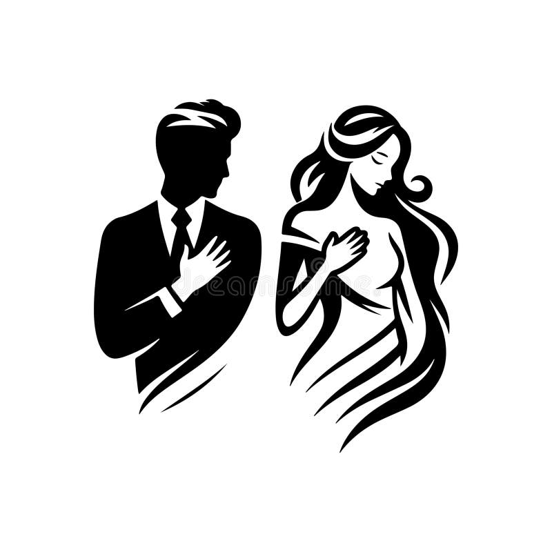 A Vector Style Logo with a Silhouette of a Loving Couple 5 Stock Vector ...