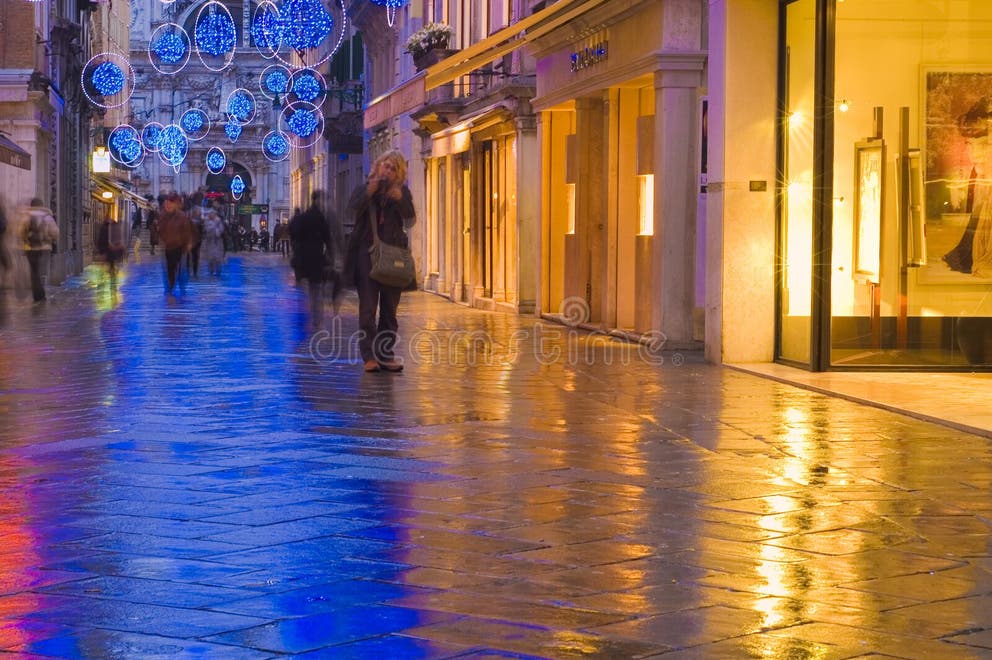 Modern venice at night stock photo. Image of black, building - 8219458