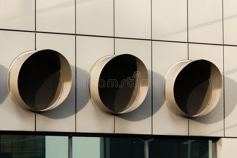 Modern Ventilation System Design on Building Facade Stock Image - Image ...