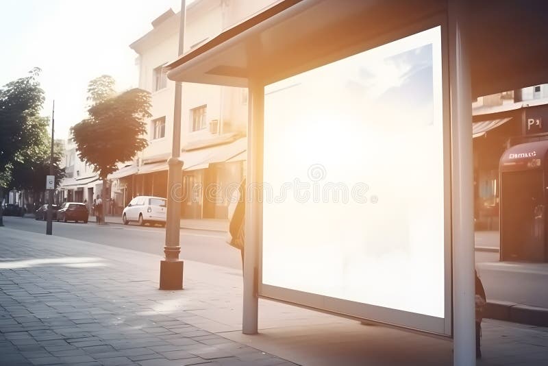 Modern Vertical Billboard with Empty Screen for Commercial ...