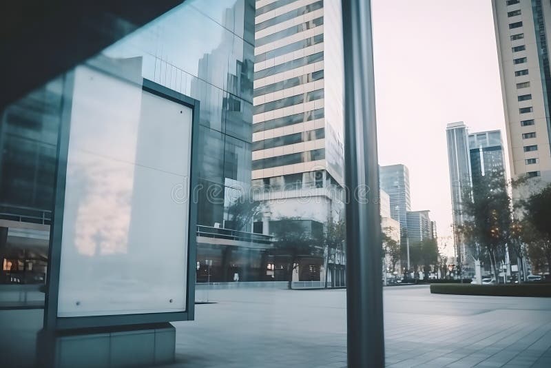 Modern Vertical Billboard with Empty Screen for Commercial ...