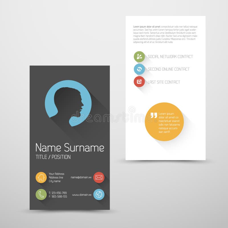 Modern Business Card Template with Flat User Interface Stock Vector ...
