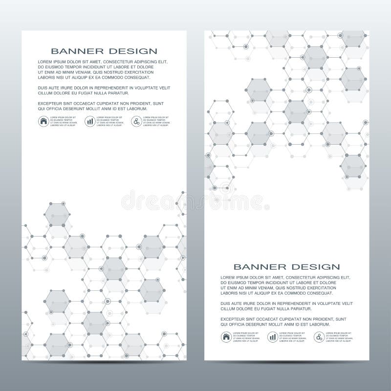 2 of Modern Vertical Scientific Banners. Molecular Structure of DNA and ...