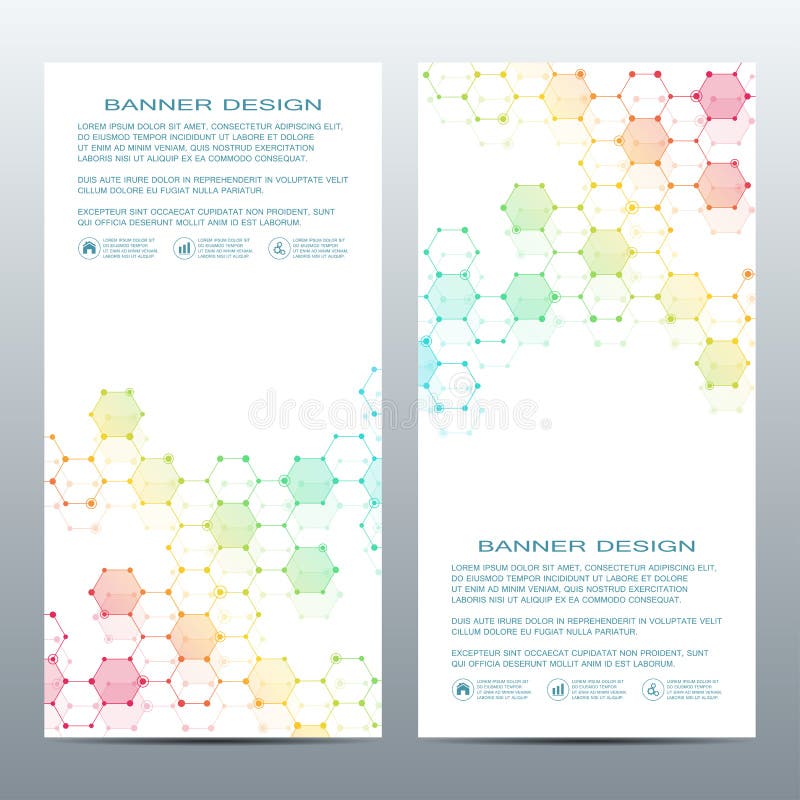 2 of Modern Vertical Scientific Banners. Molecular Structure of DNA and ...