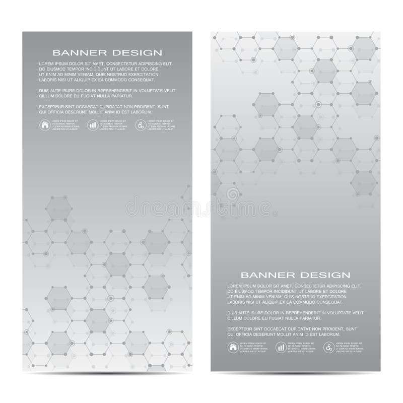 2 of Modern Vertical Scientific Banners. Molecular Structure of DNA and ...