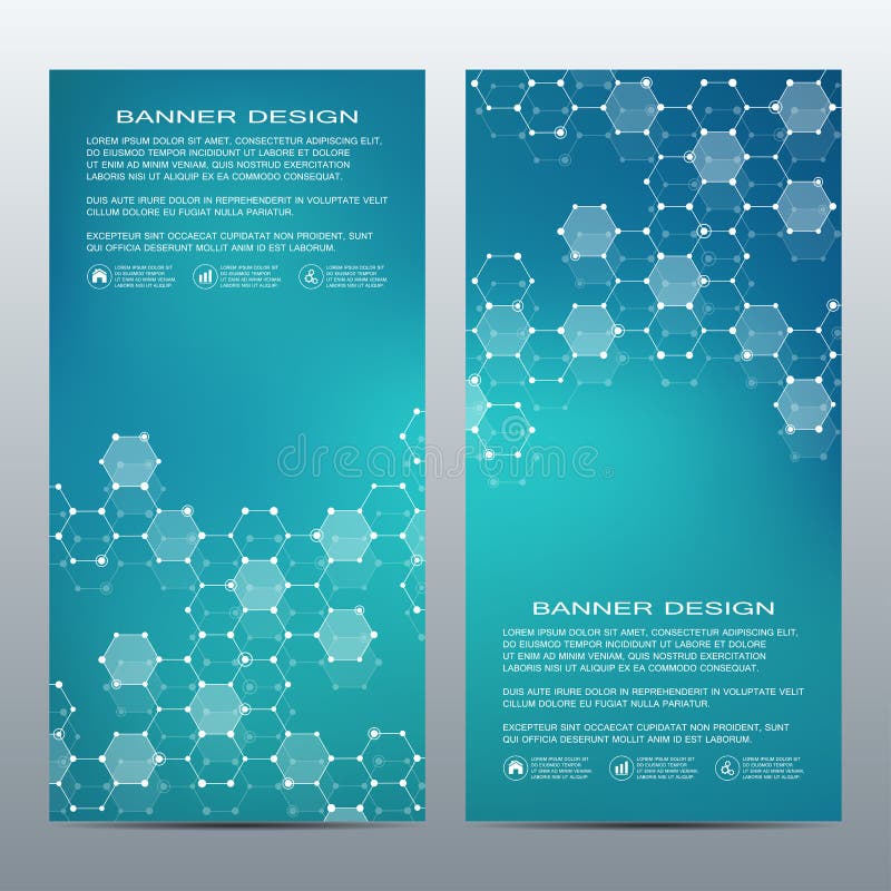 2 of Modern Vertical Scientific Banners. Molecular Structure of DNA and ...