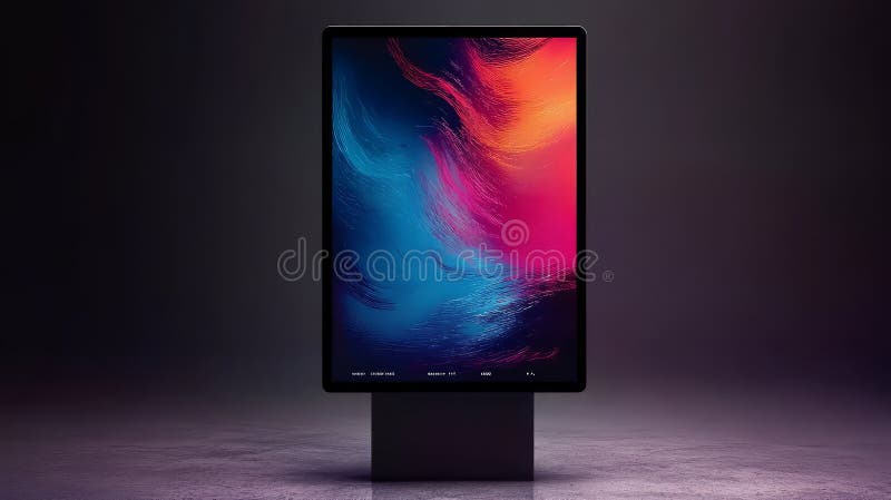 Modern Vertical Screen Mockup with Vibrant Abstract Colors Stock ...