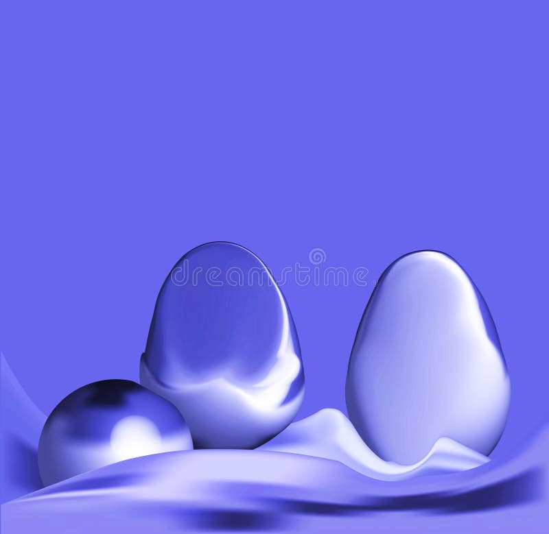 Modern Very Peri Blue Color Background with Abstract Eggs. Happy Easter ...