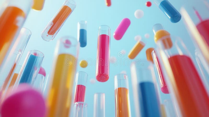 Vibrant 3D-rendered Veterinary Laboratory Background Featuring Colorful ...