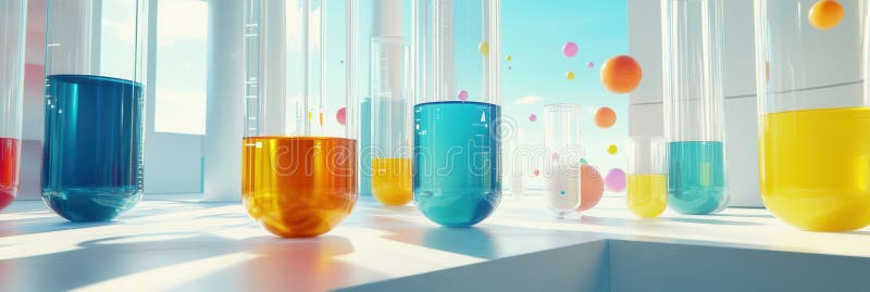 Modern Veterinary Laboratory with Vibrant Test Tubes and Abstract ...