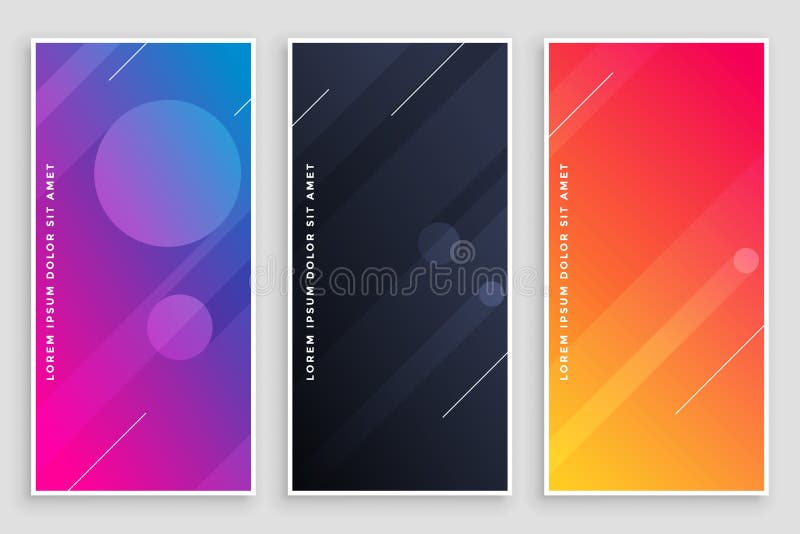 Modern Vibrant Banners Design Set Stock Vector - Illustration of ...