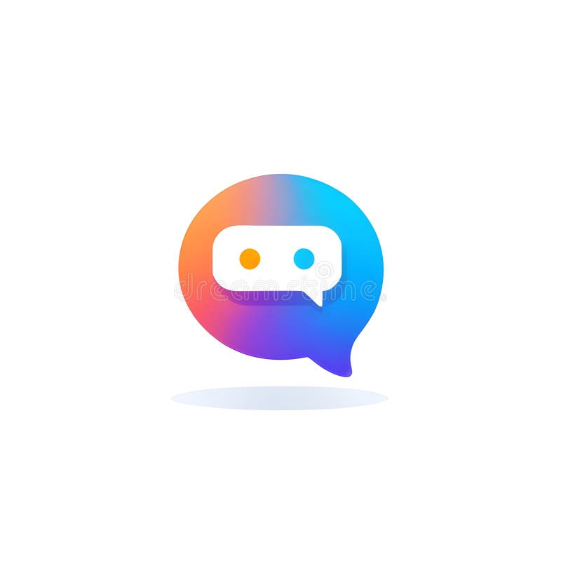 Colorful Chat Bubble Logo with Speech Icon and Gradient Background ...