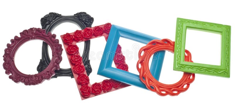 Modern Vibrant Colored Empty Frames Stock Image - Image of improvement ...