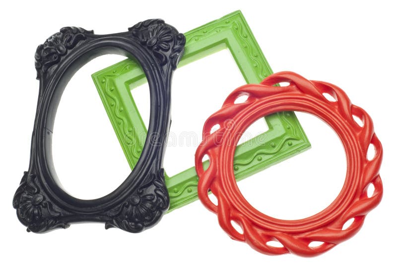 Modern Vibrant Colored Empty Frames Stock Image - Image of black ...