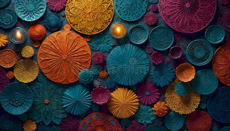 Modern Vibrant Pattern Texture with a Multitude of Circular Shapes ...