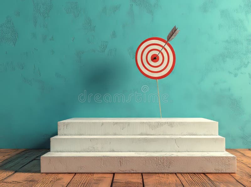A Modern, Vibrant Target Icon Situated Atop a 3D Bar Graph Chart with ...