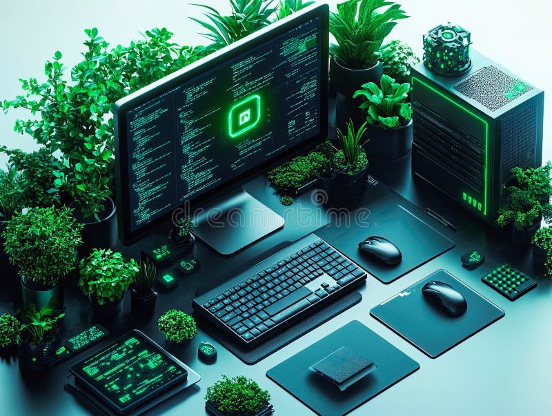 A Modern, Vibrant Workspace Showcasing a Gaming Software Development ...