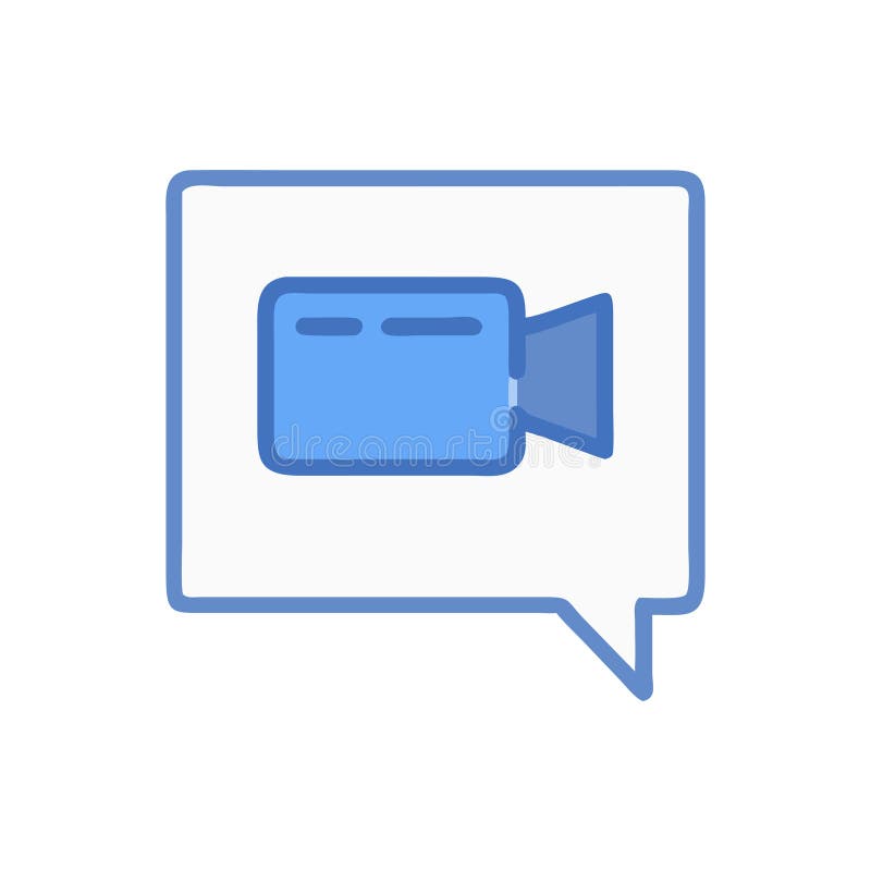 Modern Video Chat Box Icon for Communication Stock Vector ...