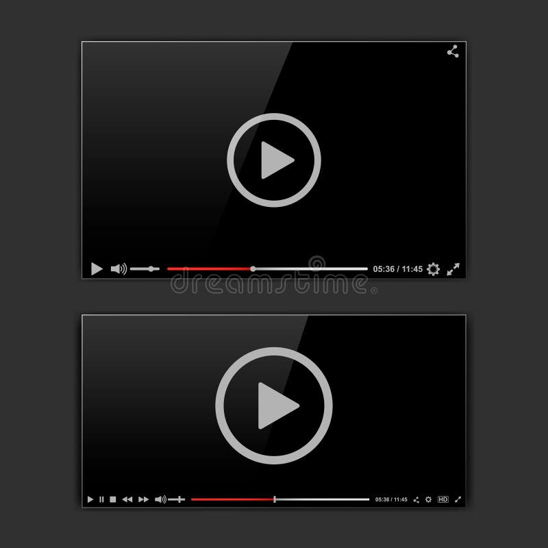 Modern Video Frame. Video Player Interface Mokup or UI for Web. Vector ... Modern Video Frame. Video Player Interface Mokup or UI for Web. Vector ...