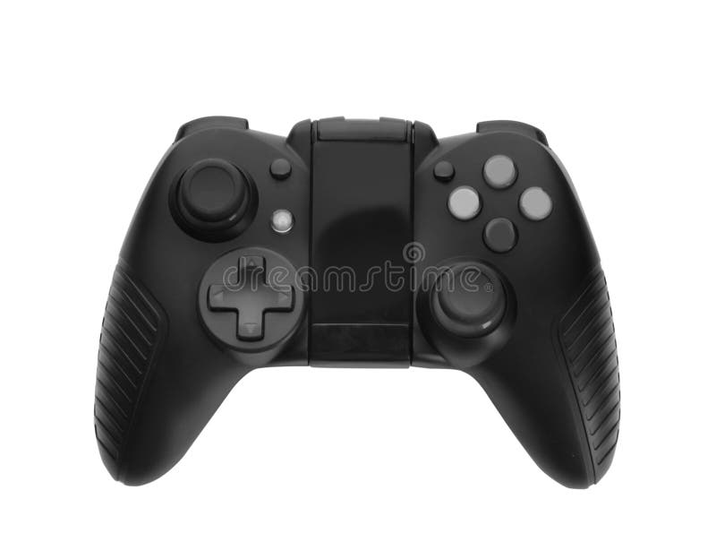 Modern Video Game Controller Isolated on White Stock Image - Image of ...