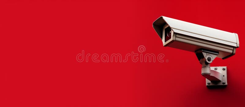 Modern Video Surveillance Camera in a Protective Metal Box. the Camera ...