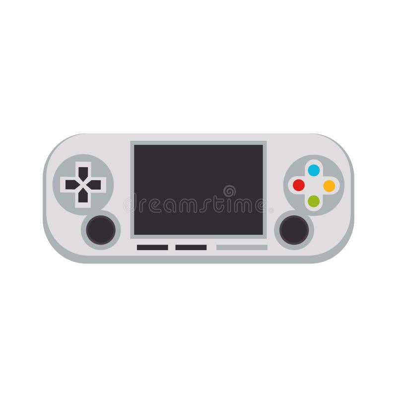 Modern Videogame Console Portable with Screen and Buttons Stock Vector ...