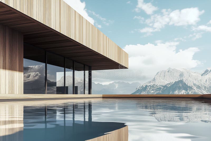 Modern Villa in an Alpine Setting. AI Generated Stock Illustration ...