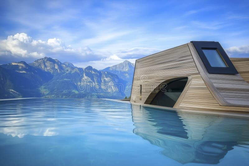 Modern Villa in an Alpine Setting. AI Generated Stock Illustration ...