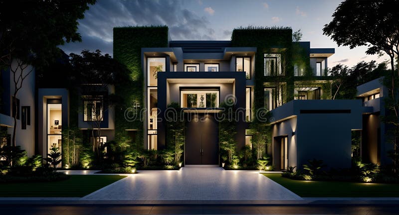 A Modern Villa with Large Windows and Plenty of Natural Light Created ...