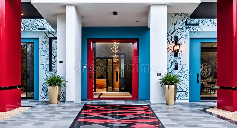 A Modern Villa with a Striking Black and White Checkered Floor Created ...