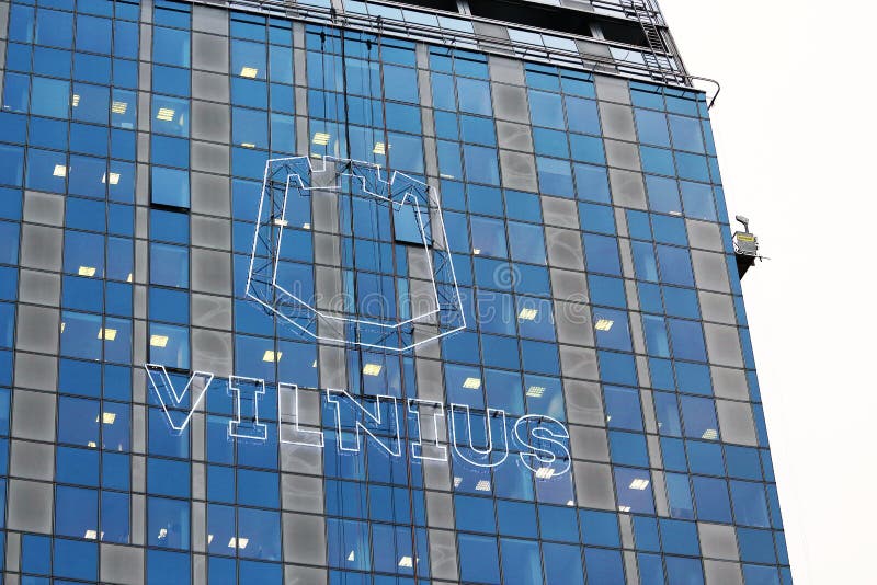 Modern Vilnius Municipality Building on White Sky Background in Lithuania Editorial Image ...