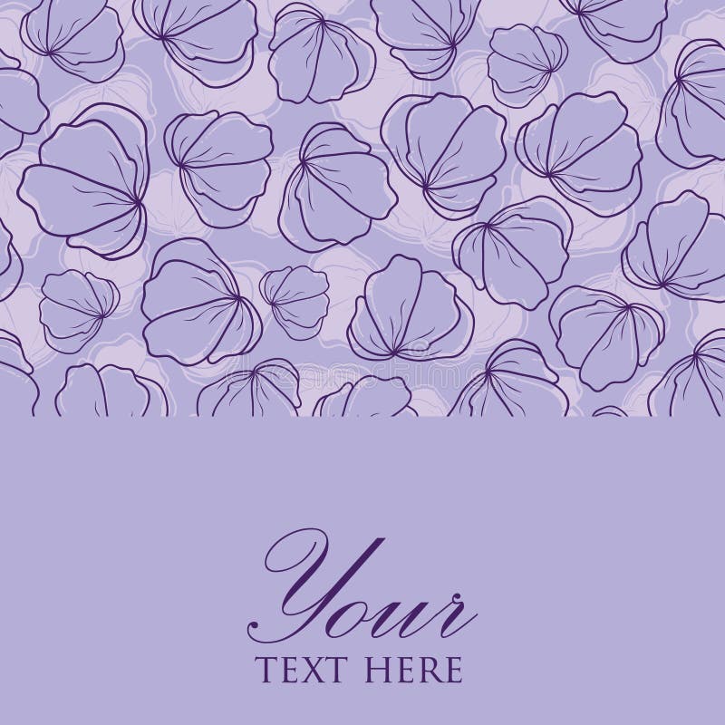 Modern Violet Flowers Bloom Drawing Texture Vector Seamless Top Border ...
