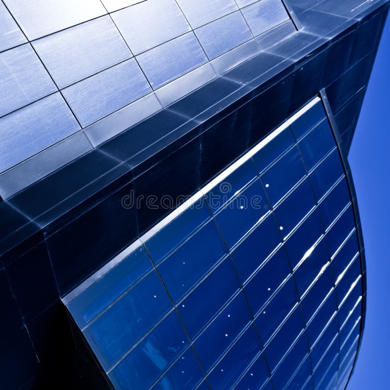 Modern Violet Office Building Stock Image - Image of commercial, blue ...
