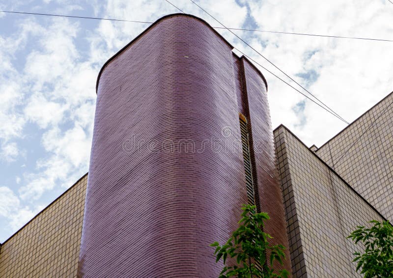 Modern violet building stock image. Image of circular - 112857027