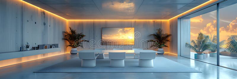 Modern Virtual Conference Room Setup for Business Meetings Stock ...