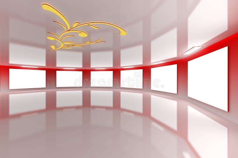 Modern virtual Gallery red stock illustration. Illustration of ...