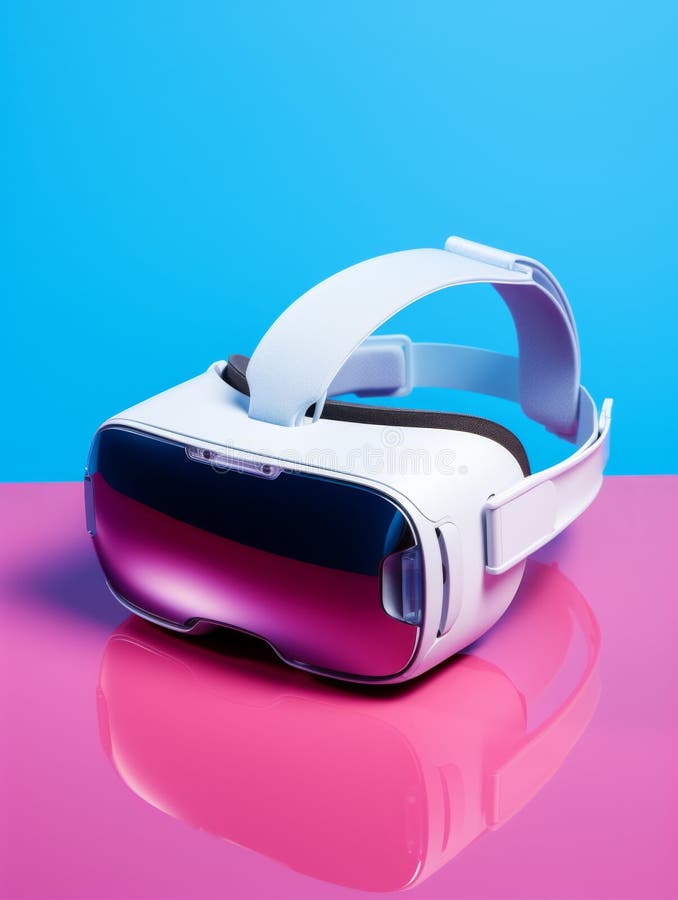 Modern Virtual Reality Headset Wearable Device Vertical Illustration ...