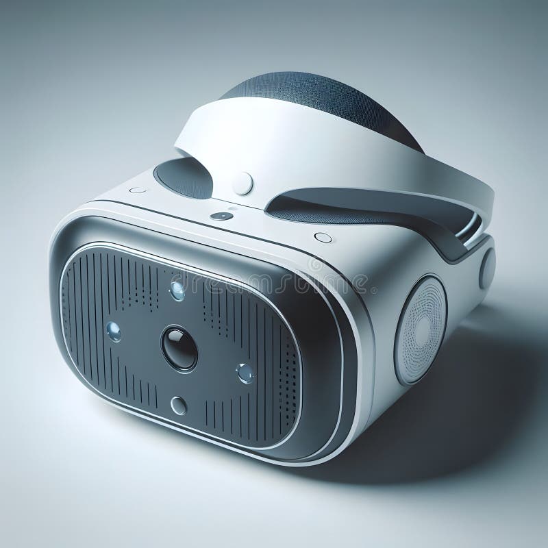 Modern Virtual Reality Headset on White Background. Close Up of a ...