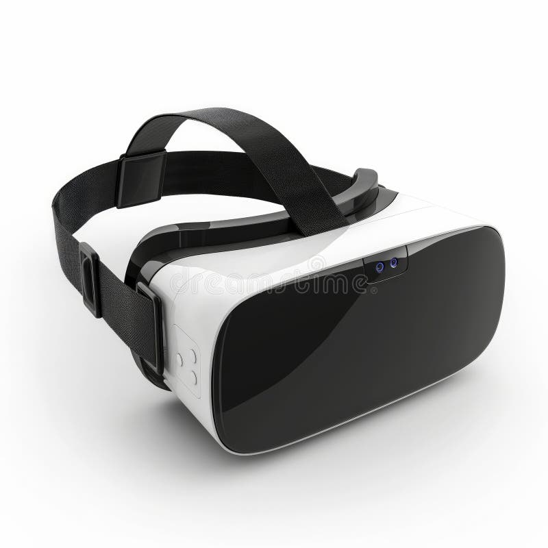 Modern Virtual Reality Headset on White Background Stock Image - Image ...