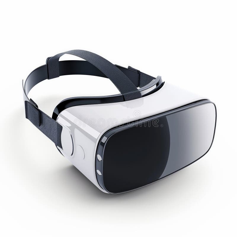 Modern Virtual Reality Headset on White Background Stock Image - Image ...