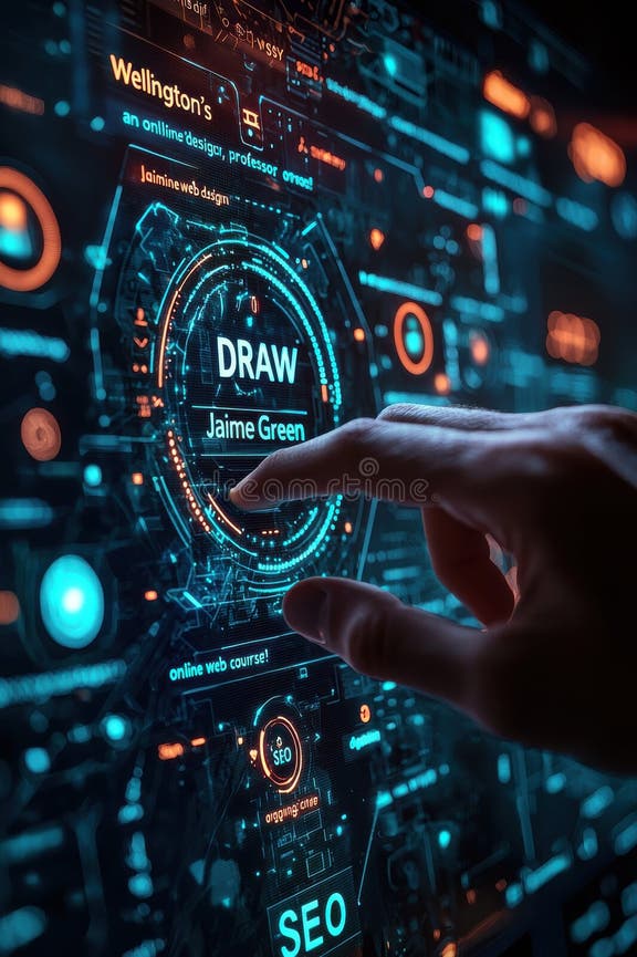 Interactive Digital Interface Showing Futuristic Technology Concepts ...