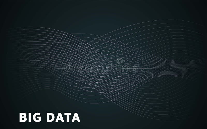 Modern Visualization Tech Poster. Glow Digital Particles. Big Data ...